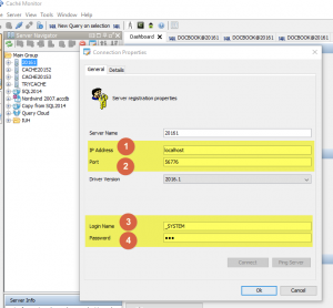 Get Intersystems Caché ODBC settings to use with Caché Monitor (JDBC)